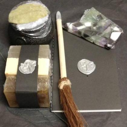 Witches Brew Gift Set With All Natural Herb Infused Soaps Cauldron Bath Bomb With Gemstone And ...